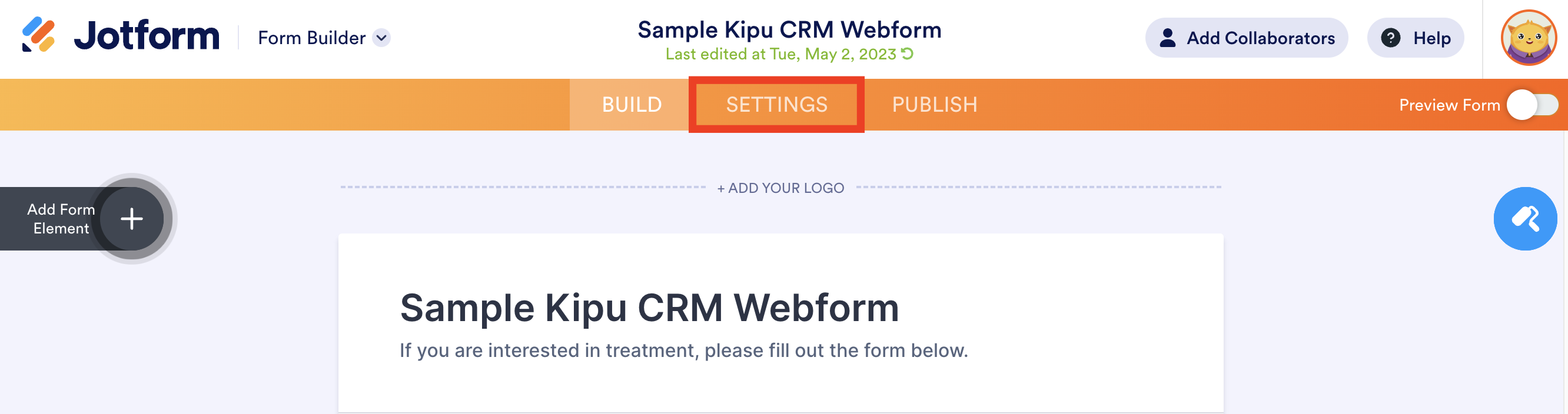 Jotform Integration – Kipu CRM