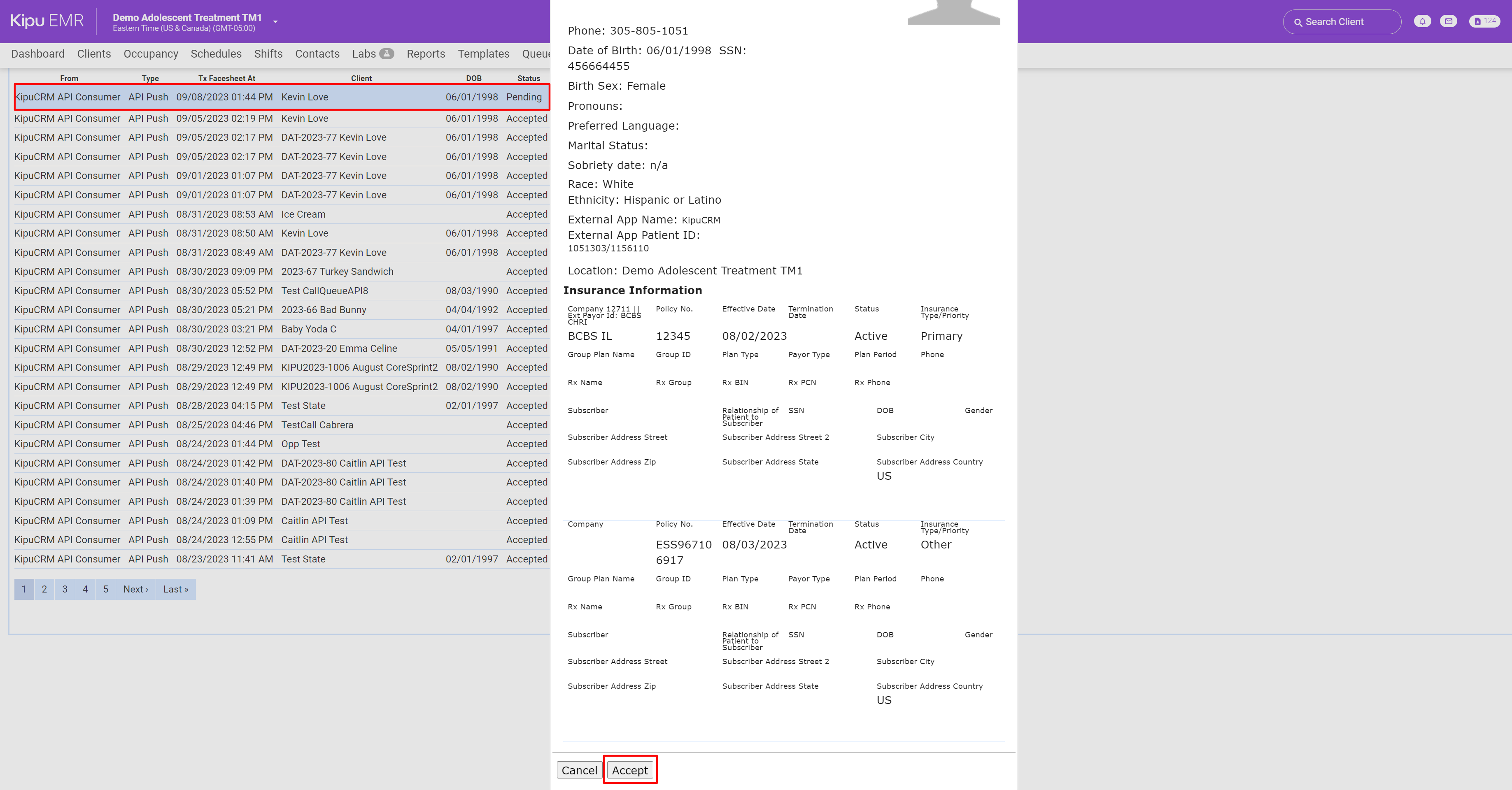 Call Queue: Call score not transferring to CTM – Kipu CRM