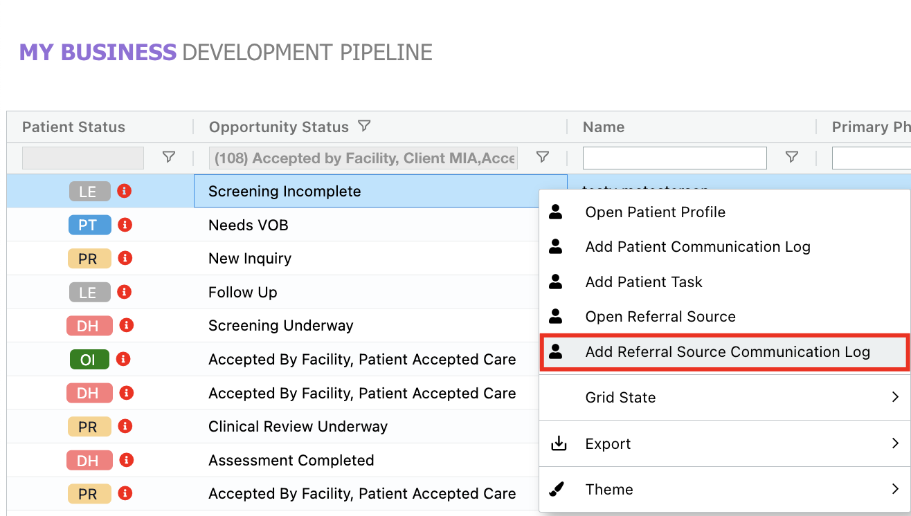 Referral Source Communication Logs – Kipu CRM