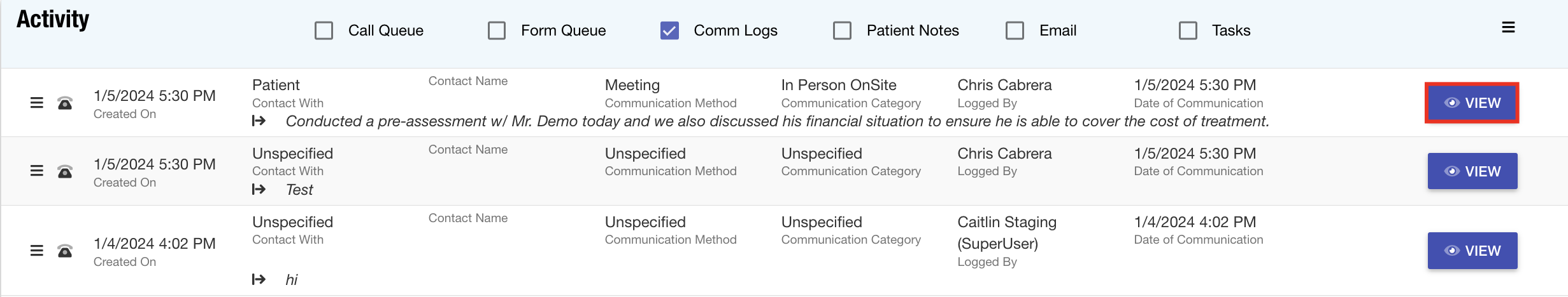 Patient Communication Logs: Discussion Feature – Kipu CRM