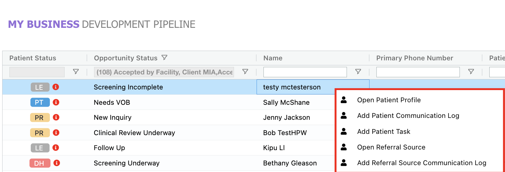 BD Pipeline – Kipu CRM