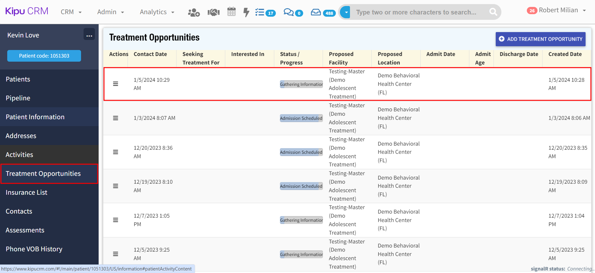 How Do I Associate An Insurance Record To a Treatment Opportunity ...