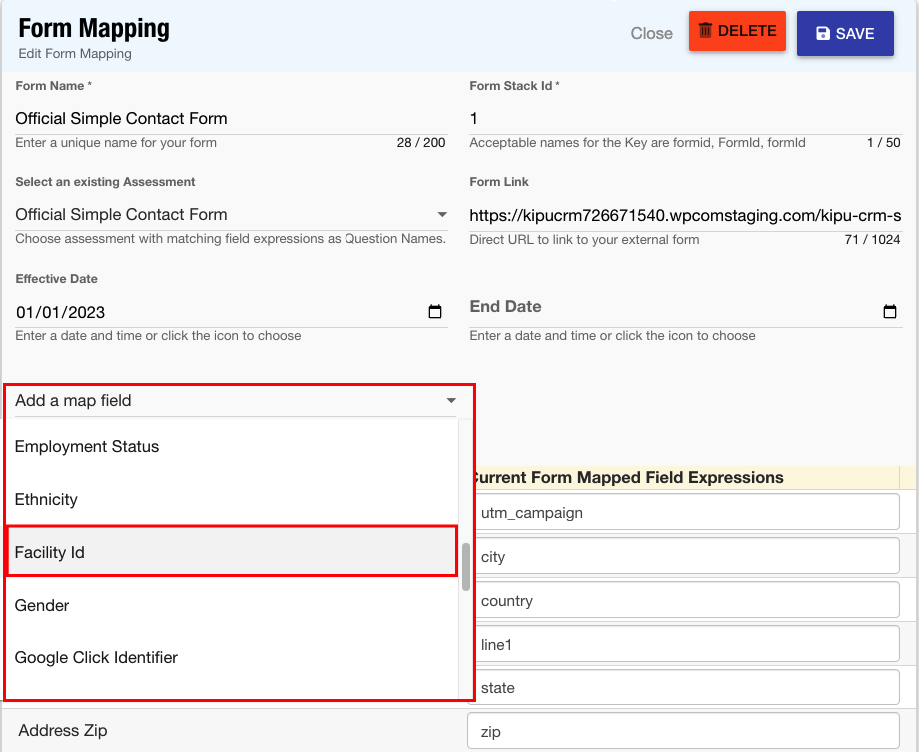How Can I Map Facilities to The Form Queue? – Kipu CRM