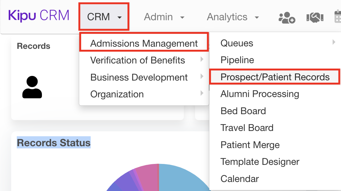 Prospect/Patient Records Grid Overview – Kipu CRM