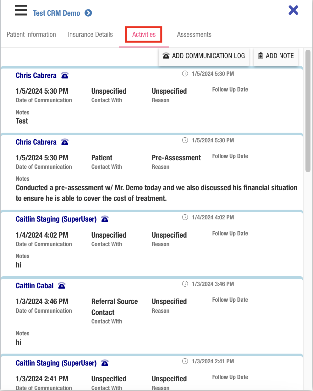 Prospect/Patient Records Grid Overview – Kipu CRM