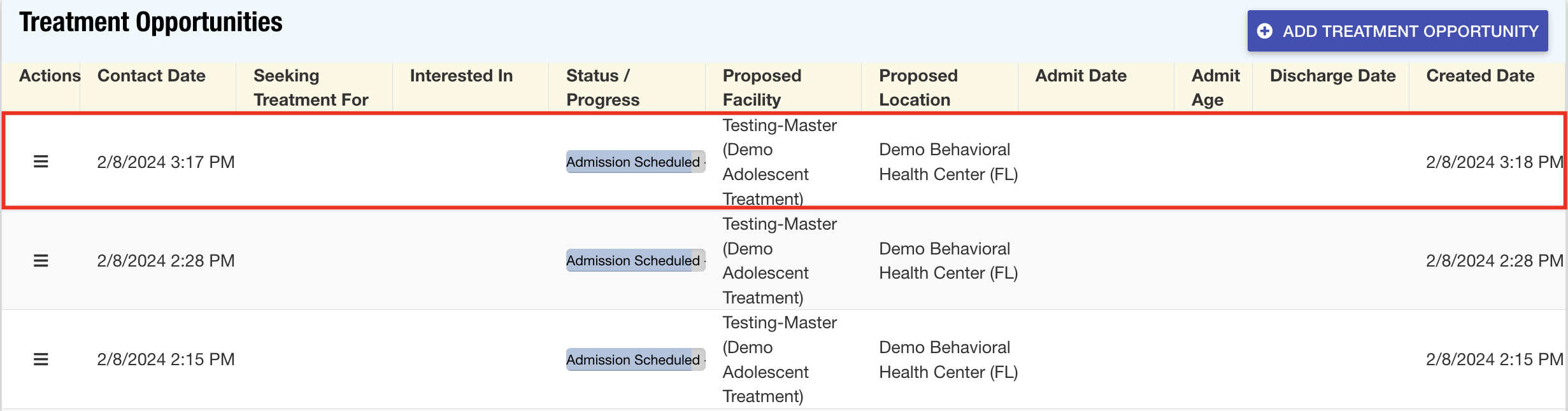 Transportation Logs – Kipu CRM