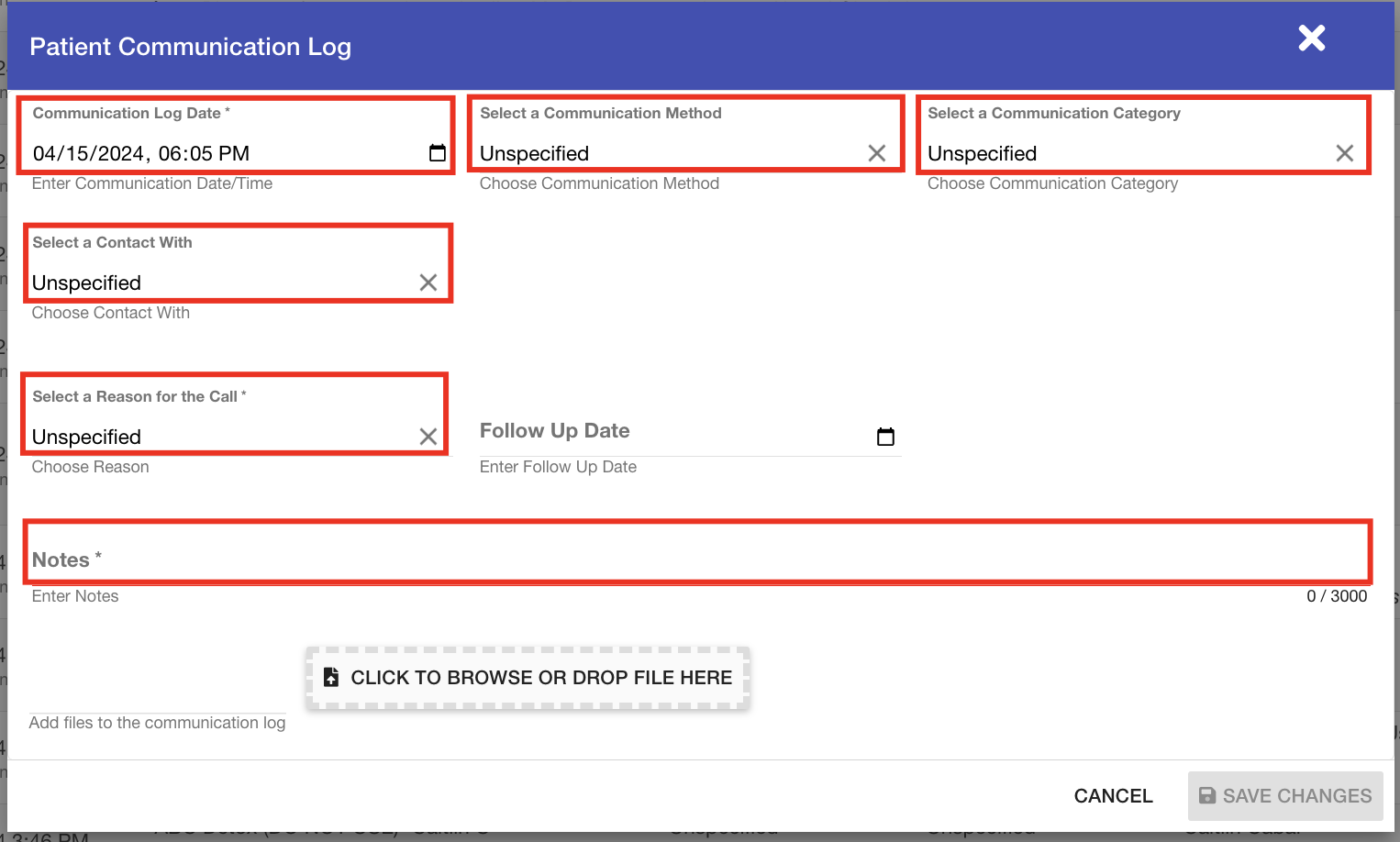 Patient Communication Logs – Kipu CRM