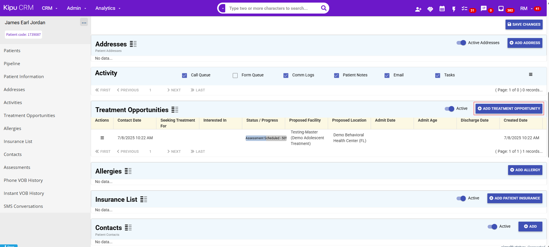 How do I link an EMR Chart to a CRM Patient Record / Treatment ...
