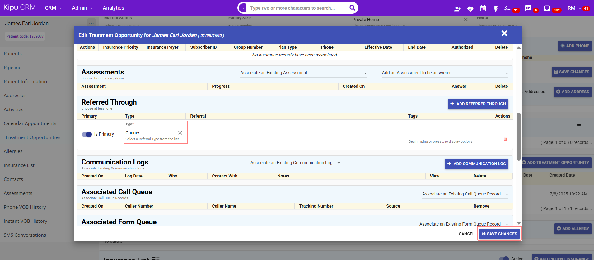 How do I link an EMR Chart to a CRM Patient Record / Treatment ...