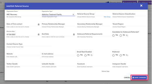 How to Create Referral Sources – Kipu CRM