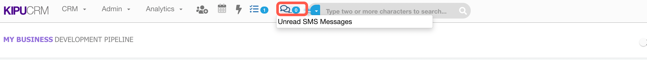 Quick Action Icons – Kipu CRM